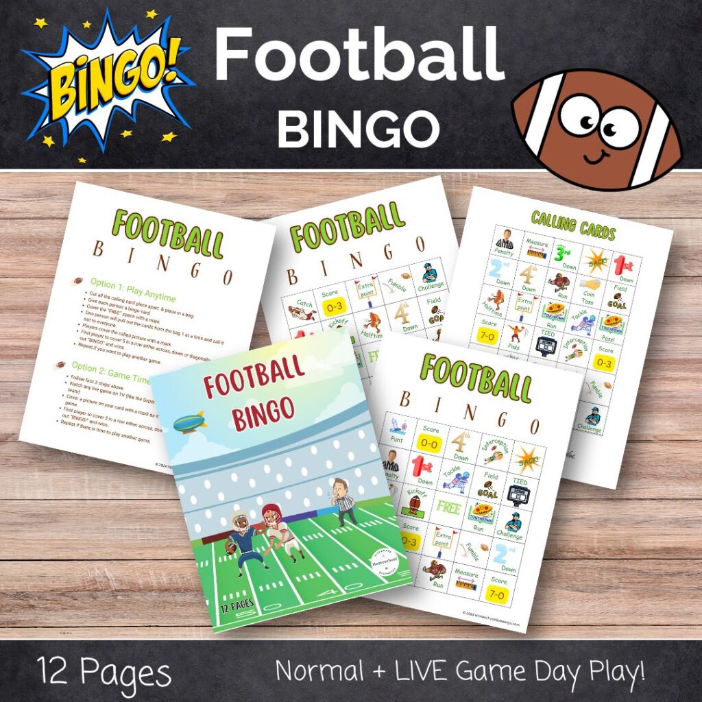 Football Bingo - Homeschool Giveaways