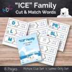"ICE" Family Cut and Match Words - Homeschool Giveaways