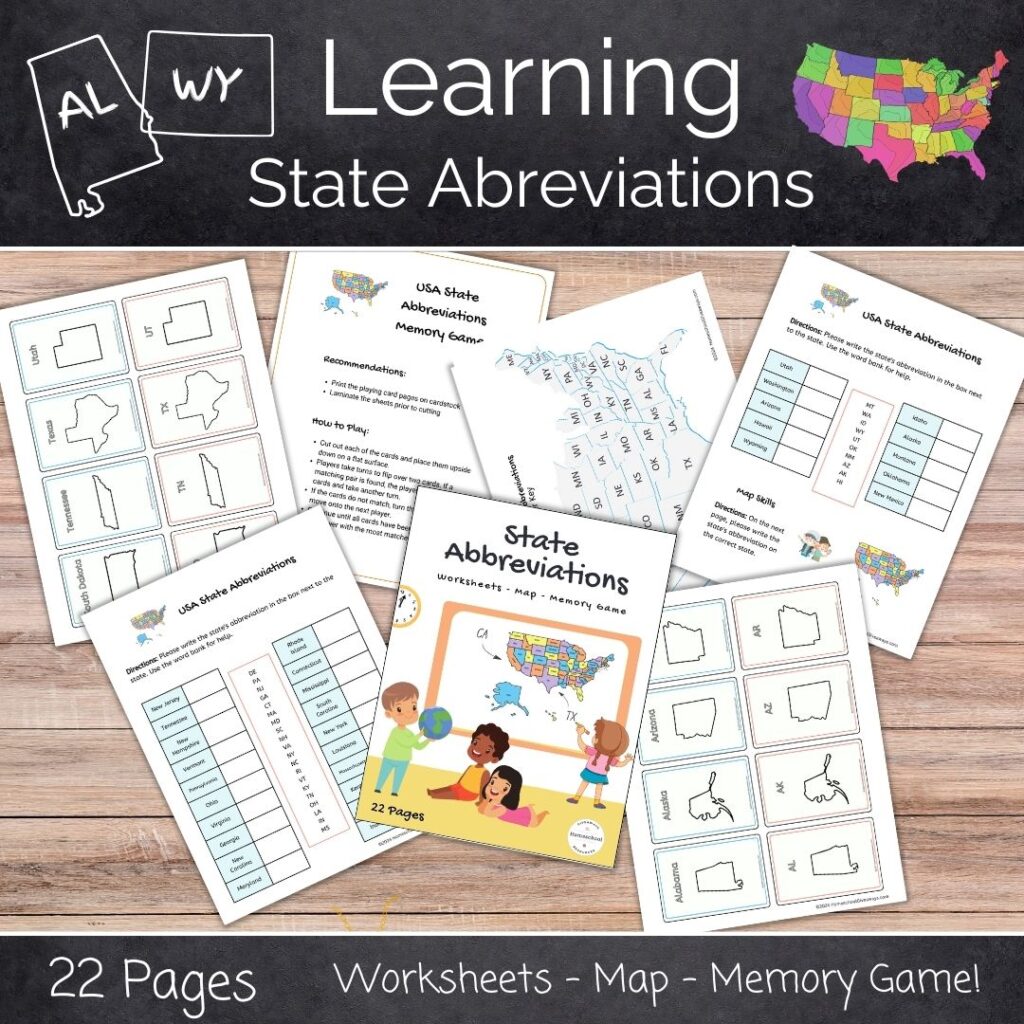 Learning State Abbreviations - Homeschool Giveaways