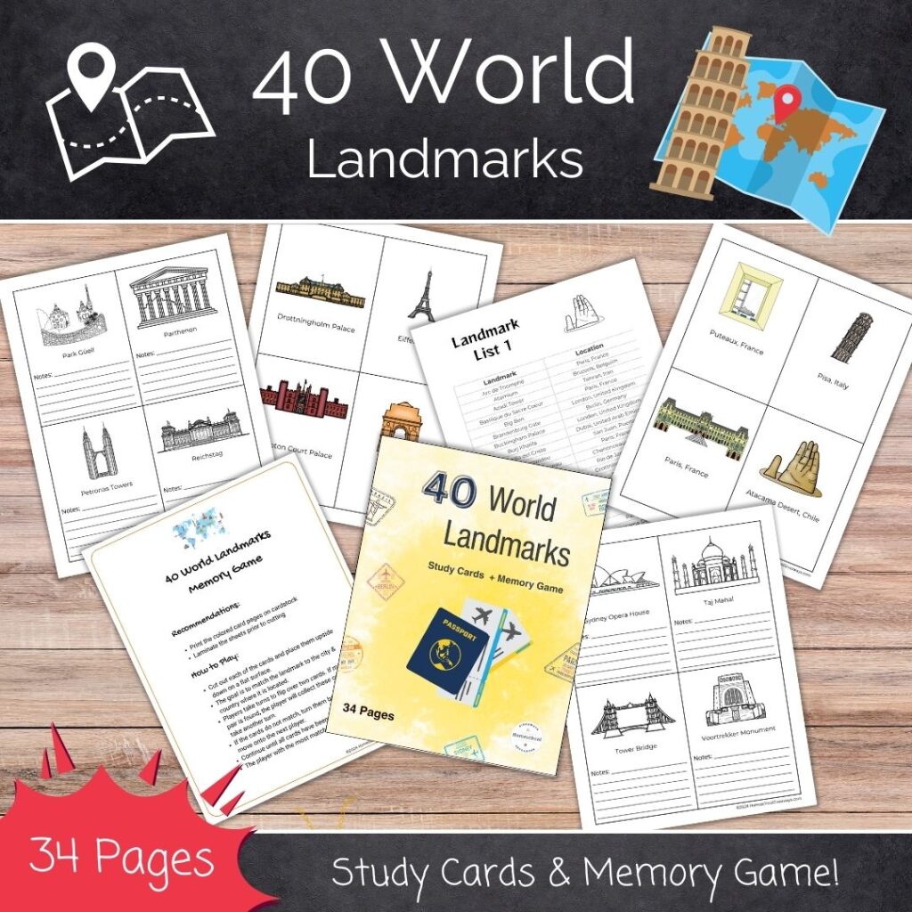 40 World Landmarks - Homeschool Giveaways