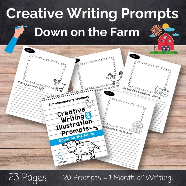 Creative Writing Prompts - Down on the Farm - Homeschool Giveaways