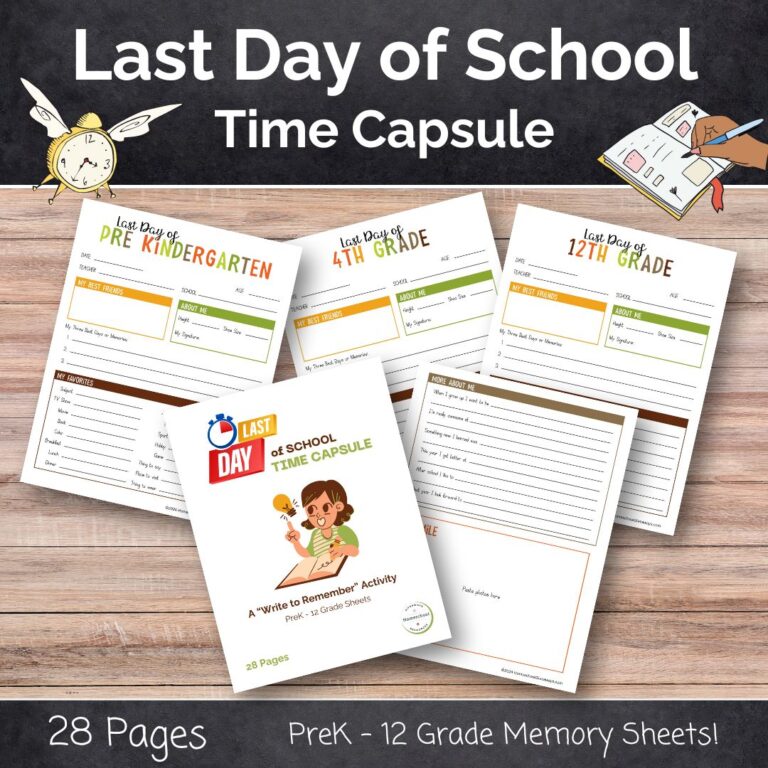 Last Day of School Time Capsule - Homeschool Giveaways