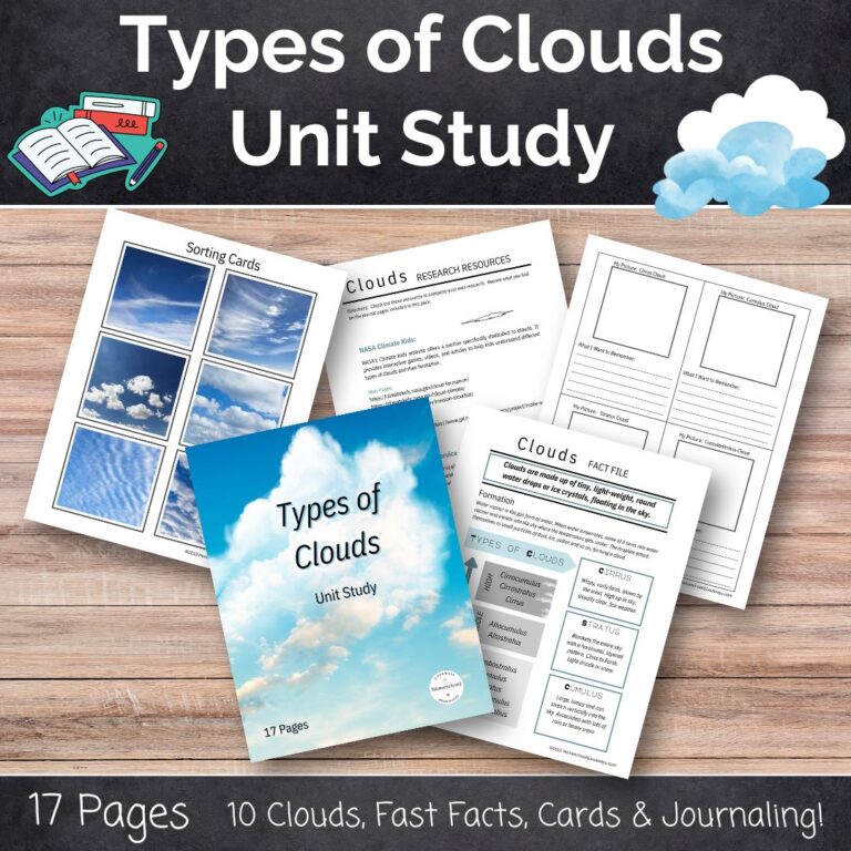 Types of Clouds Unit Study - Homeschool Giveaways