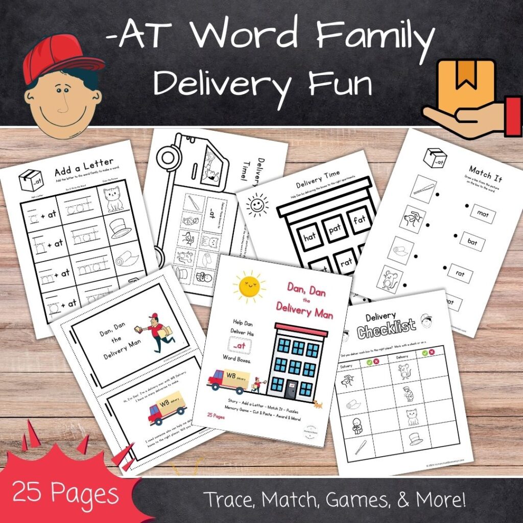 -AT Word Family Delivery Fun - Homeschool Giveaways