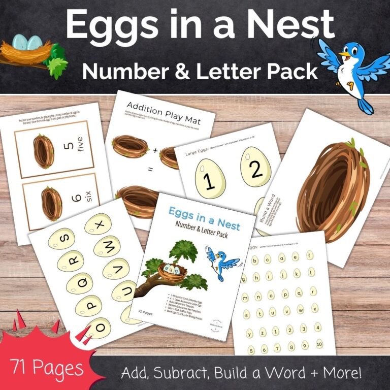 Eggs in a Nest Number & Letter Pack - Homeschool Giveaways