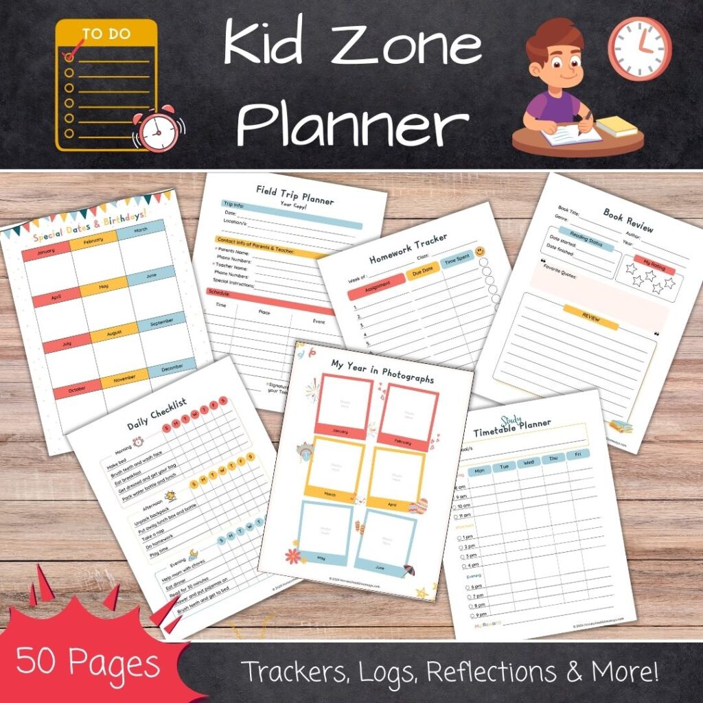 Kid Zone Planner - Homeschool Giveaways