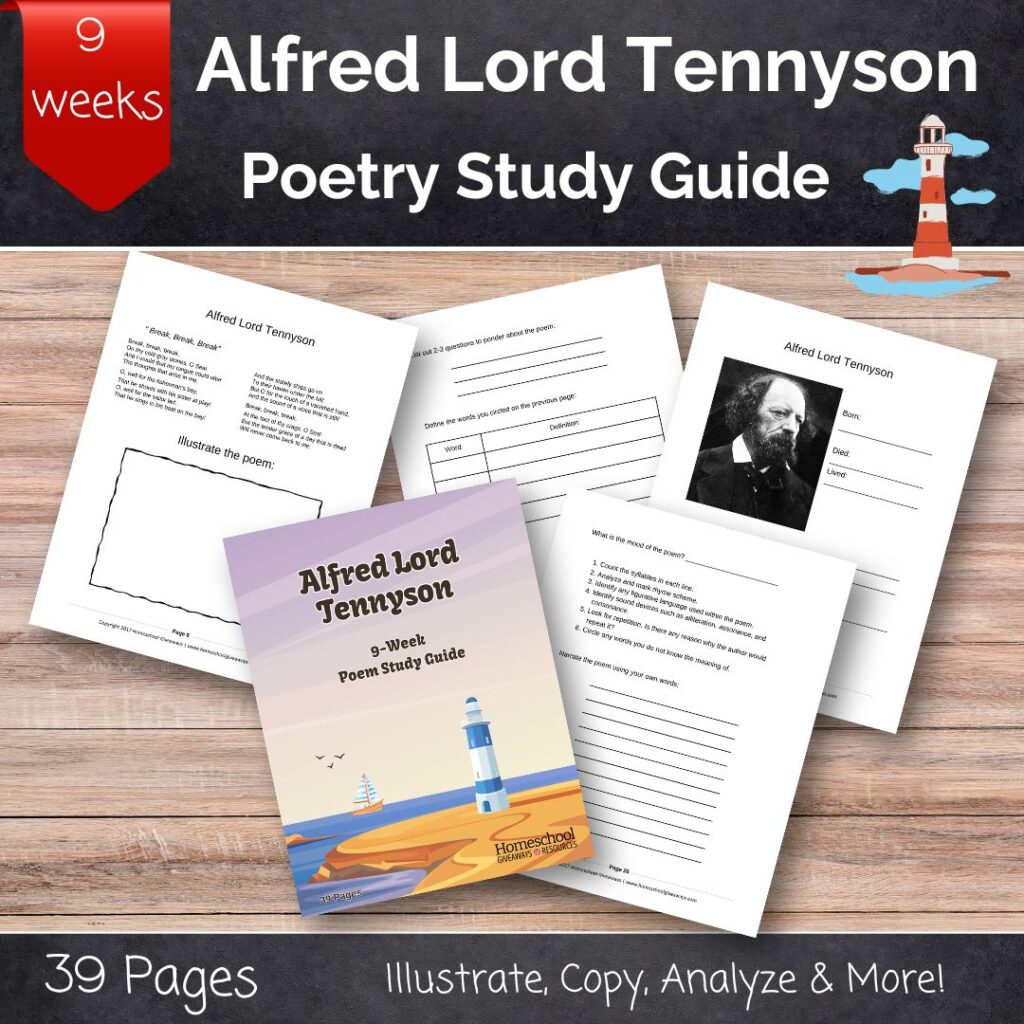 Alfred Lord Tennyson Poetry Study Guide - Homeschool Giveaways