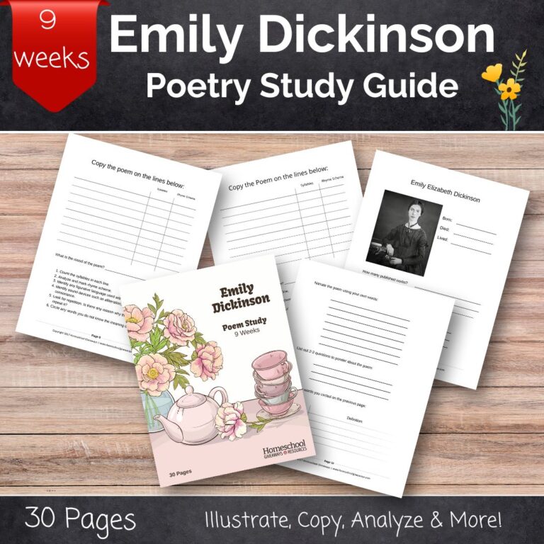 Emily Dickinson Poetry Study Guide - Homeschool Giveaways