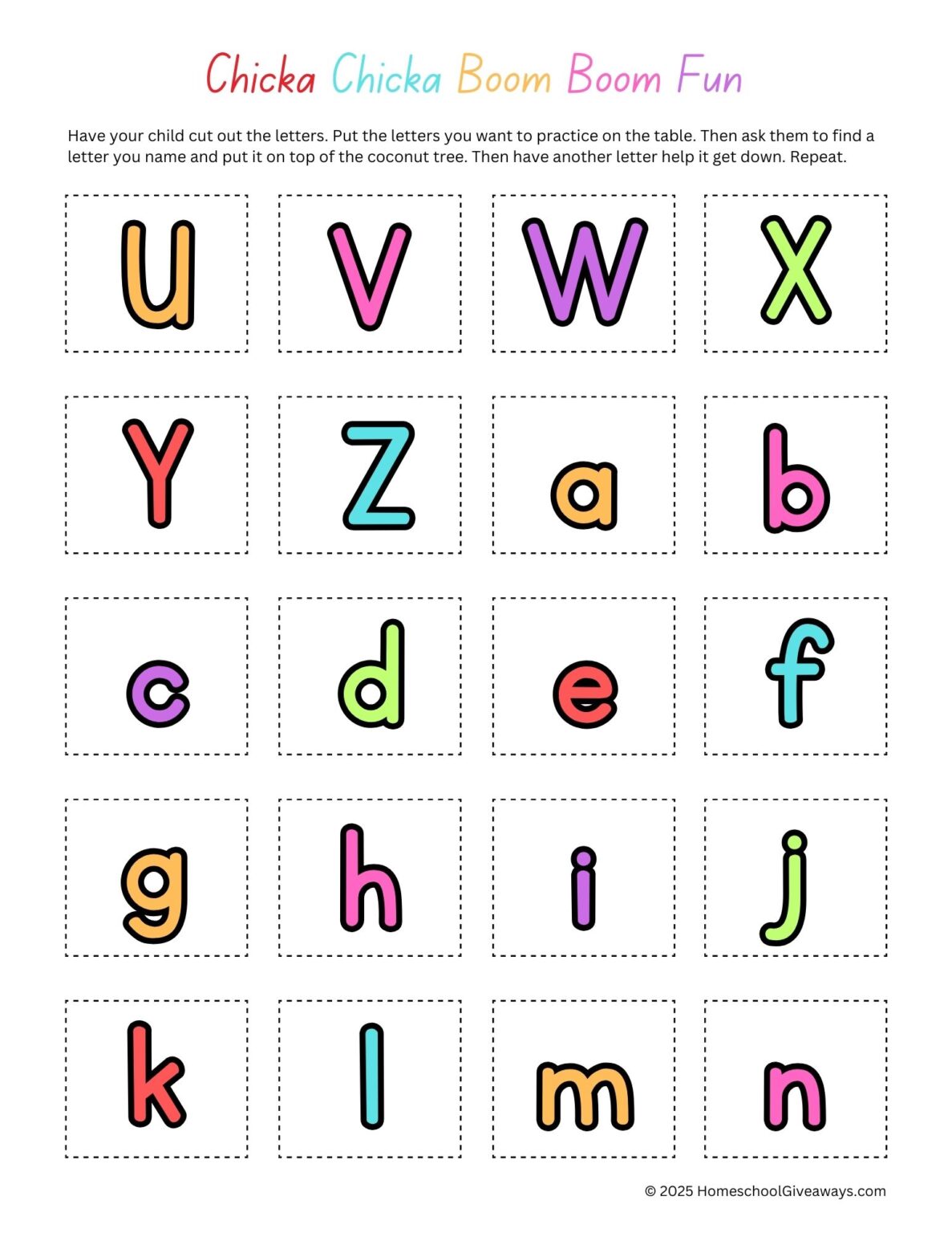 Chicka Chicka Boom Boom Letters Fun - Homeschool Giveaways