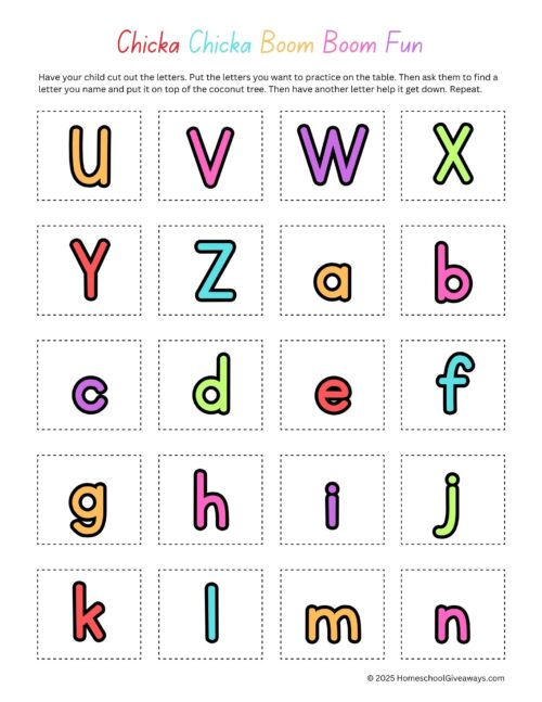 Chicka Chicka Boom Boom Letters Fun - Homeschool Giveaways