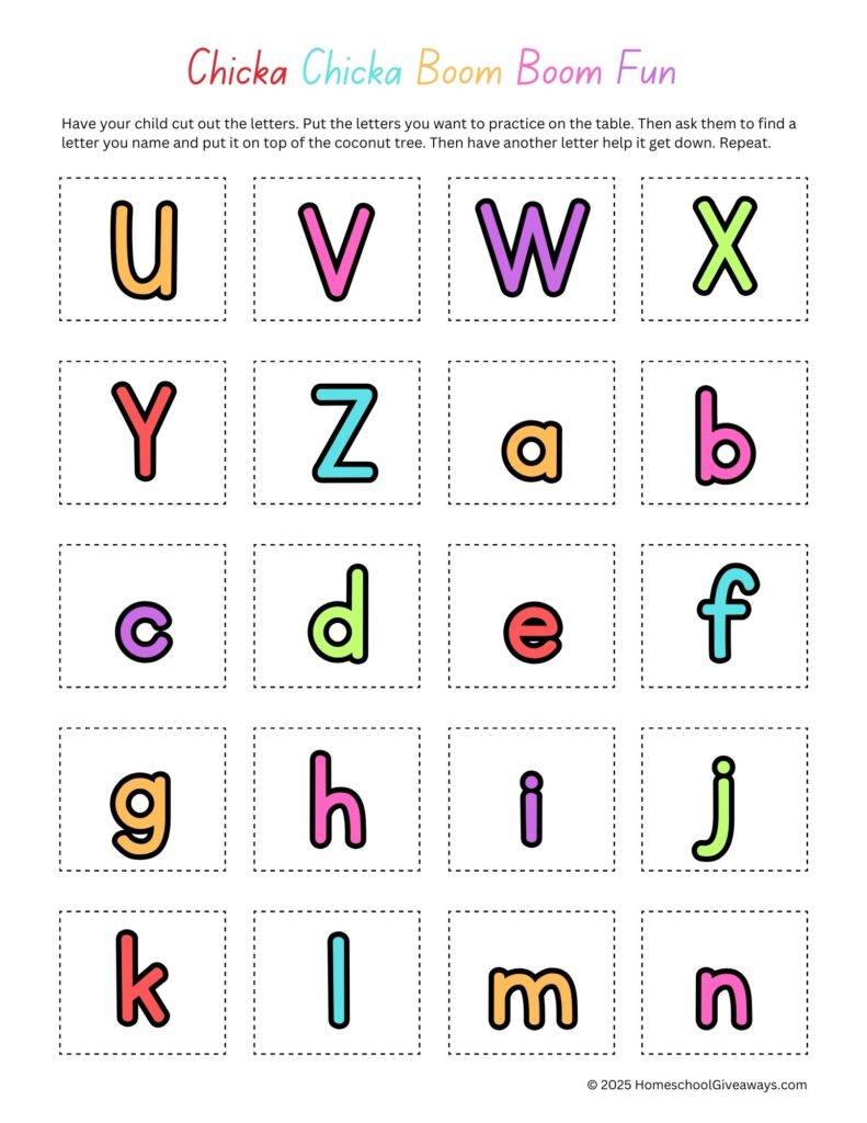 Chicka Chicka Boom Boom Letters Fun - Homeschool Giveaways