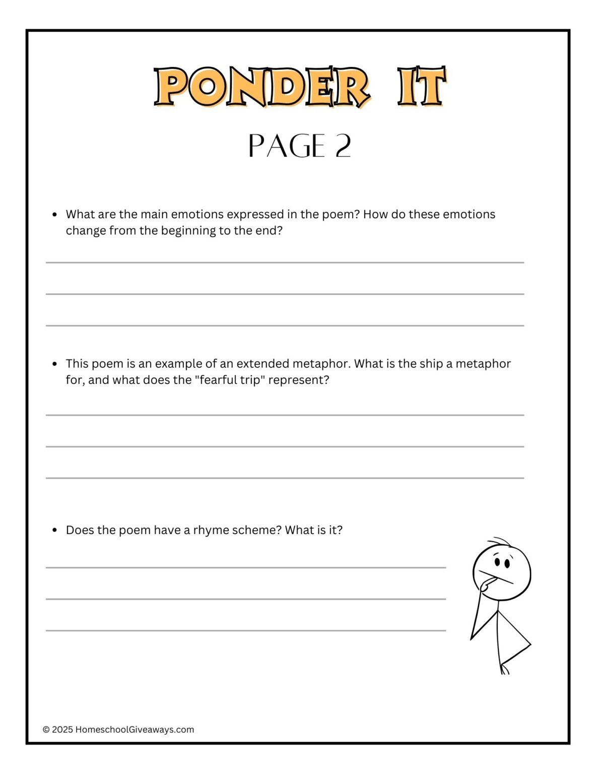 O Captain! My Captain! Poem Analysis Pack - Homeschool Giveaways
